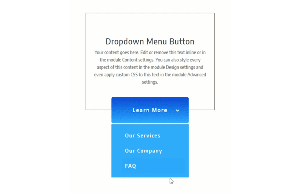 How To Create A Dropdown Menu Button Using Divis Fullwidth Menu Module Ask The Egghead Inc