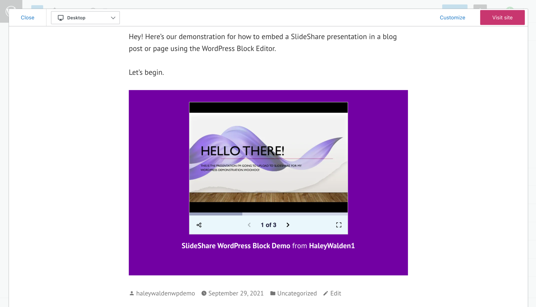 How to Use the WordPress Slideshare Embed Block - Ask the Egghead, Inc.