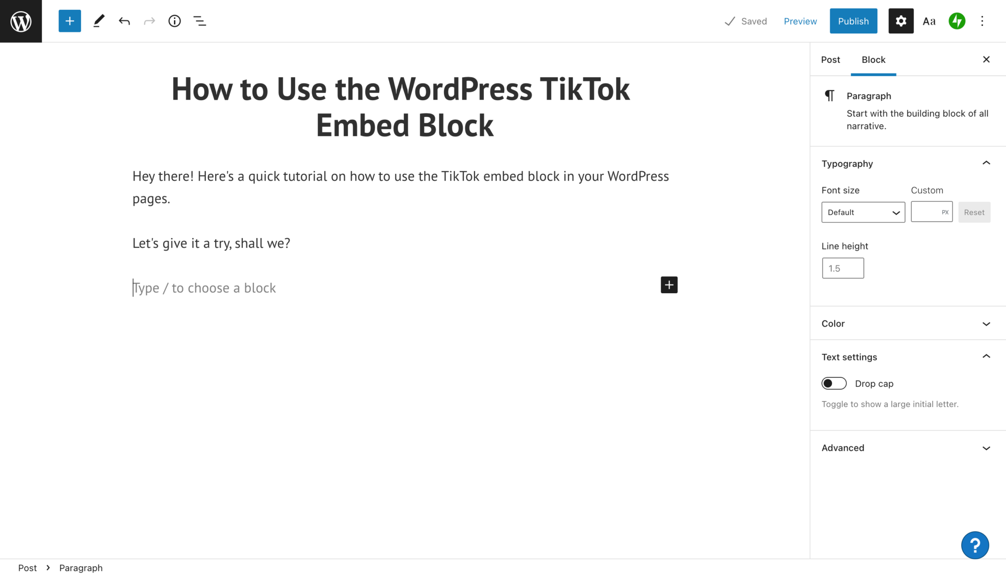 How to Use the WordPress TikTok Embed Block - Ask the Egghead, Inc.